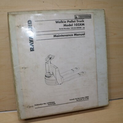 RAYMOND 102XM ELECTRIC PALLET TRUCK JACK Service Maintenance Shop ...