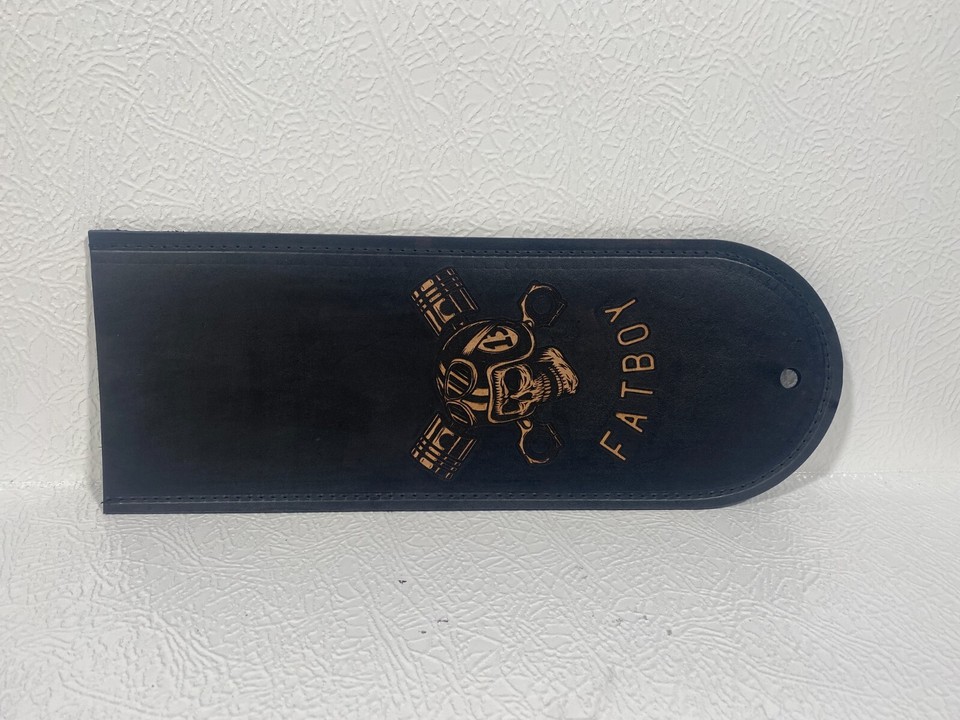 Rear Fender Bib Leather Custom Fatboy Evil Skull Black Softail Harley ...