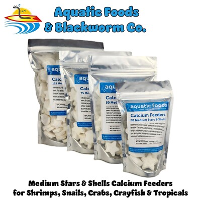 Calcium Feeder Stars & Shells for Shrimp, Snails, Crabs, Crayfish ...