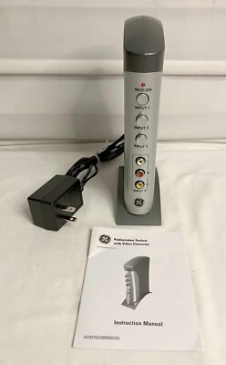 GE Audio Video Switch with Video Converter for 3 Devices w ...