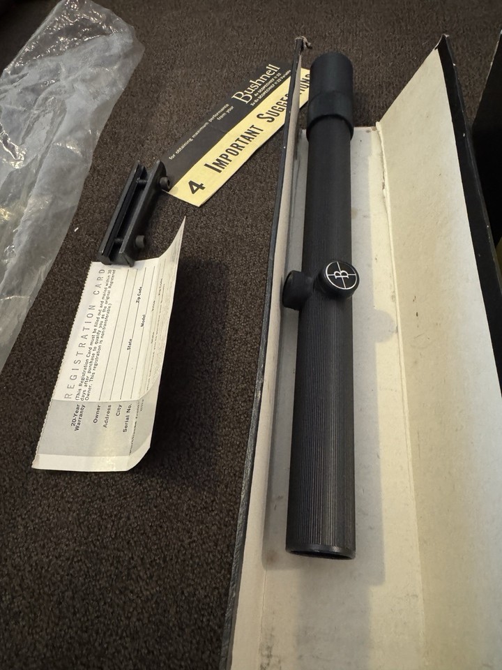 VINTAGE Bushnell ScopeChief 4x Rifle Scope .22 cal w/box and Originals ...