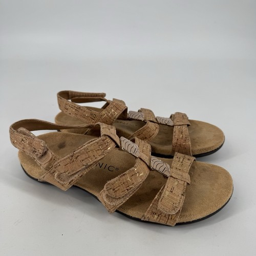 Vionic sandals womens 7 tan amber comfort strappy summer beachy spring ...