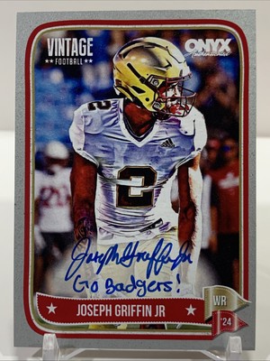 2024 Onyx - SILVER INSCRIPTION On Card AUTO - Joseph Griffin Jr. 6/10 ...