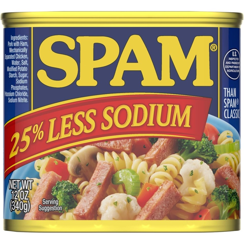 SPAM Less Sodium 12 Oz Pack Of 12 | eBay