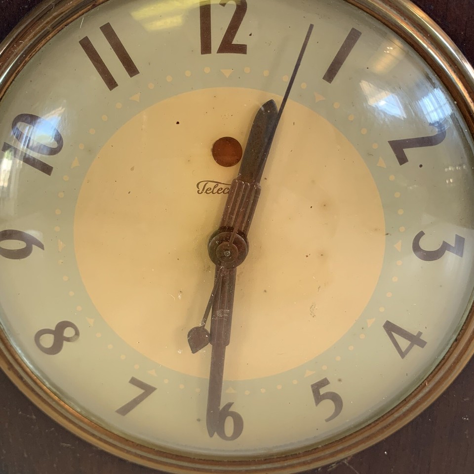 Vintage Warren Telechron Electric Wood Mantel Clock Model 4H87 Art Deco ...