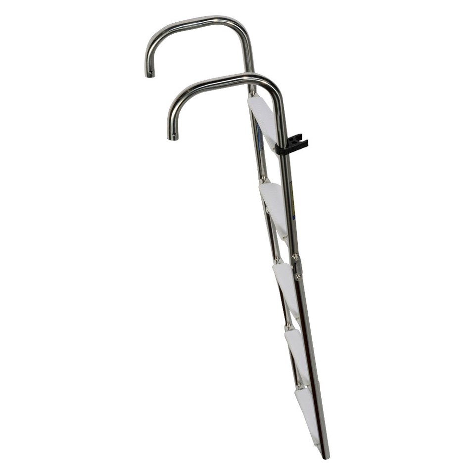 Stainless Steel Boarding Boat Ladder 5 Steps Hook Over Folding Foldable ...