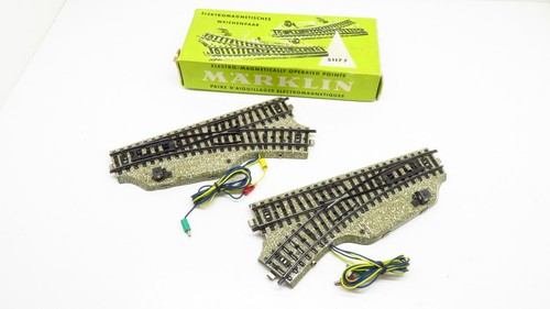 MARKLIN BOITE 2 AIGUILLAGES ELECTRIQUES DROIT GAUCHE VOIE M REF. 5117 ...