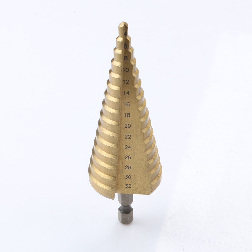 3 Pcs Large Step Titanium Cone Drill Hole Cutter Bit HSS Set Tool With ...