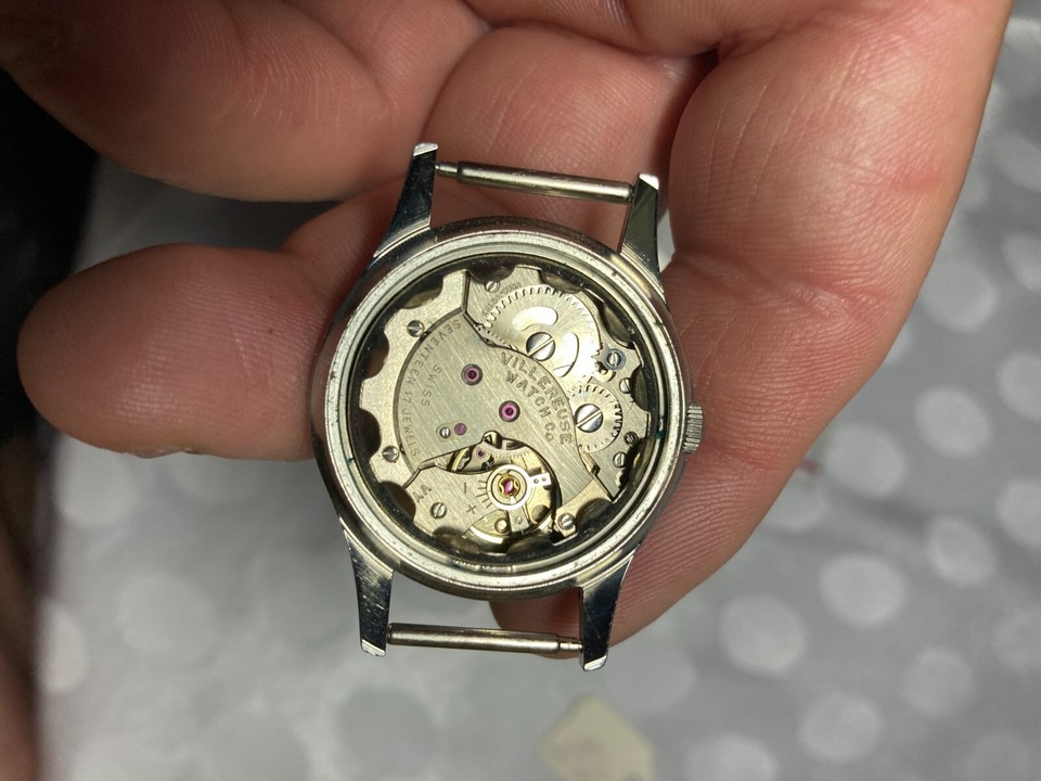 Vintage Military Style Stainless Steel Villereuse 17J Swiss Watch | eBay