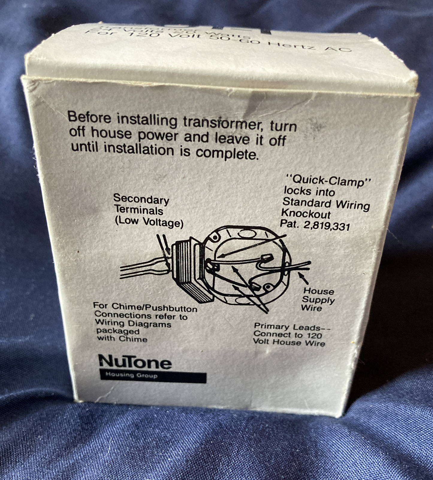 Nutone 201-T Transformer 24 Volt 20 Watts NEW Open Box | eBay