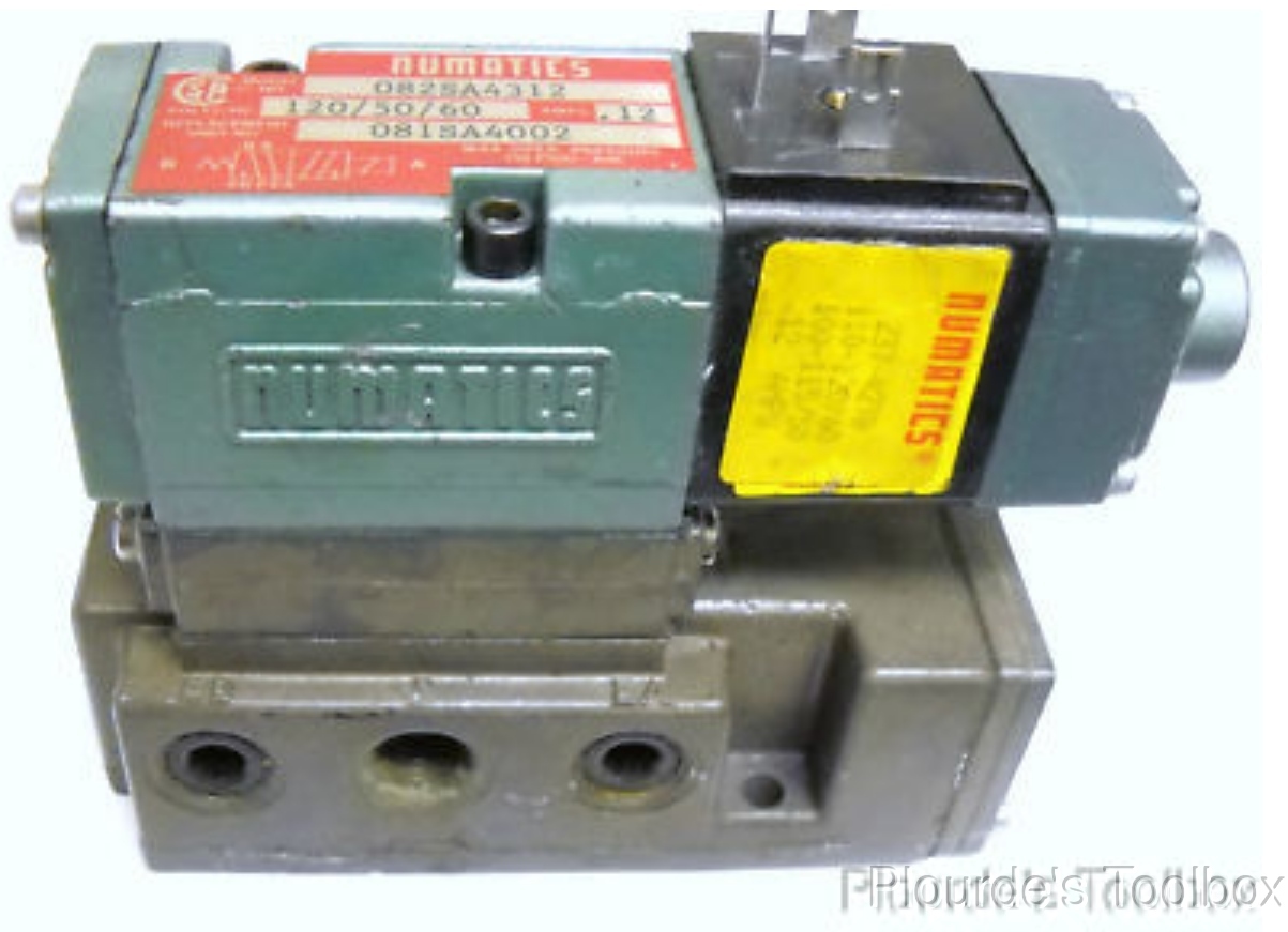 Used 5/2 Numatics 237-427B Single Solenoid Valve w/ Base, 0.12A, 120V ...