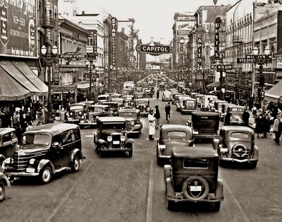 1938 Downtown PORTLAND OREGON Street Scene PHOTO (188-0) | eBay