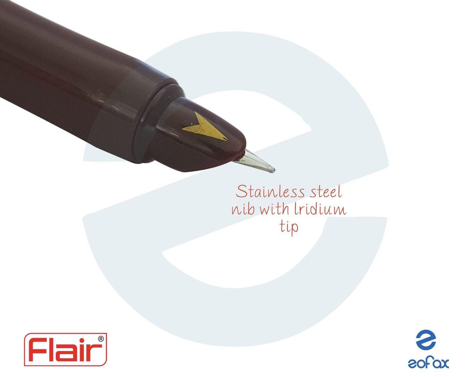 FLAIR Inky 336 BLACK BLUE Fountain Pen Set Steel Nib Iridium Tip ...