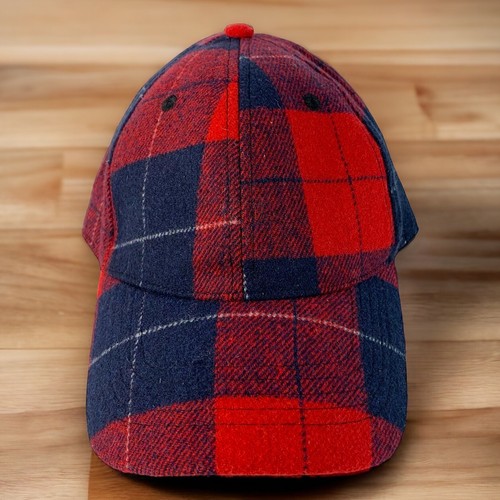 Plaid Flannel Red Navy Blue Hat Cap Adjustable Strap Back Men’s Women’s ...