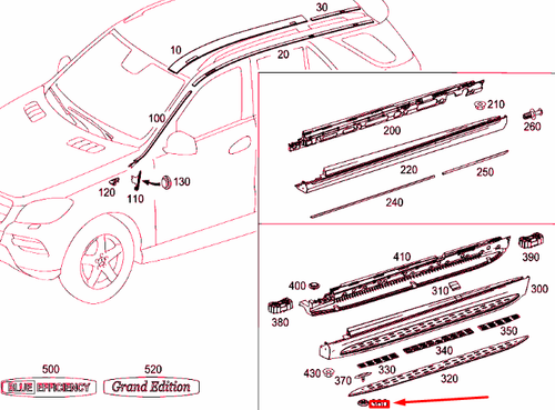 NEW MERCEDES-BENZ GLE W166 SIDE STEP PLATE CLIP A1669910070 ORIGINAL | eBay