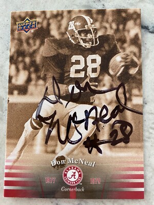 Don McNeal signed ALABAMA CRIMSON TIDE card | eBay UK