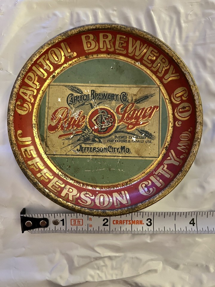 Pre-prohibition Capitol Brewery Co. Pale Lager Beer tip-tray Jefferson ...