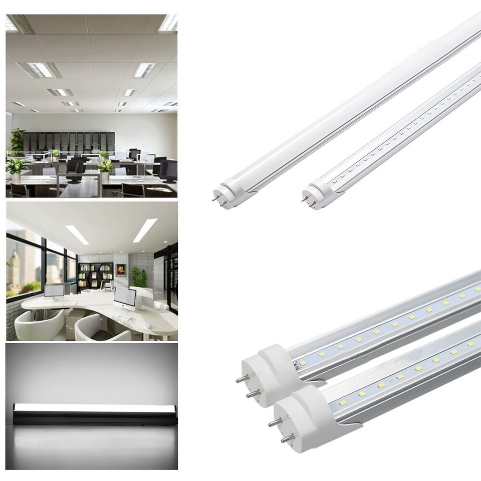 4FT 22W T8 LED Tube 4000K Milky Lens Both-end Powered Bypass Ballast ...