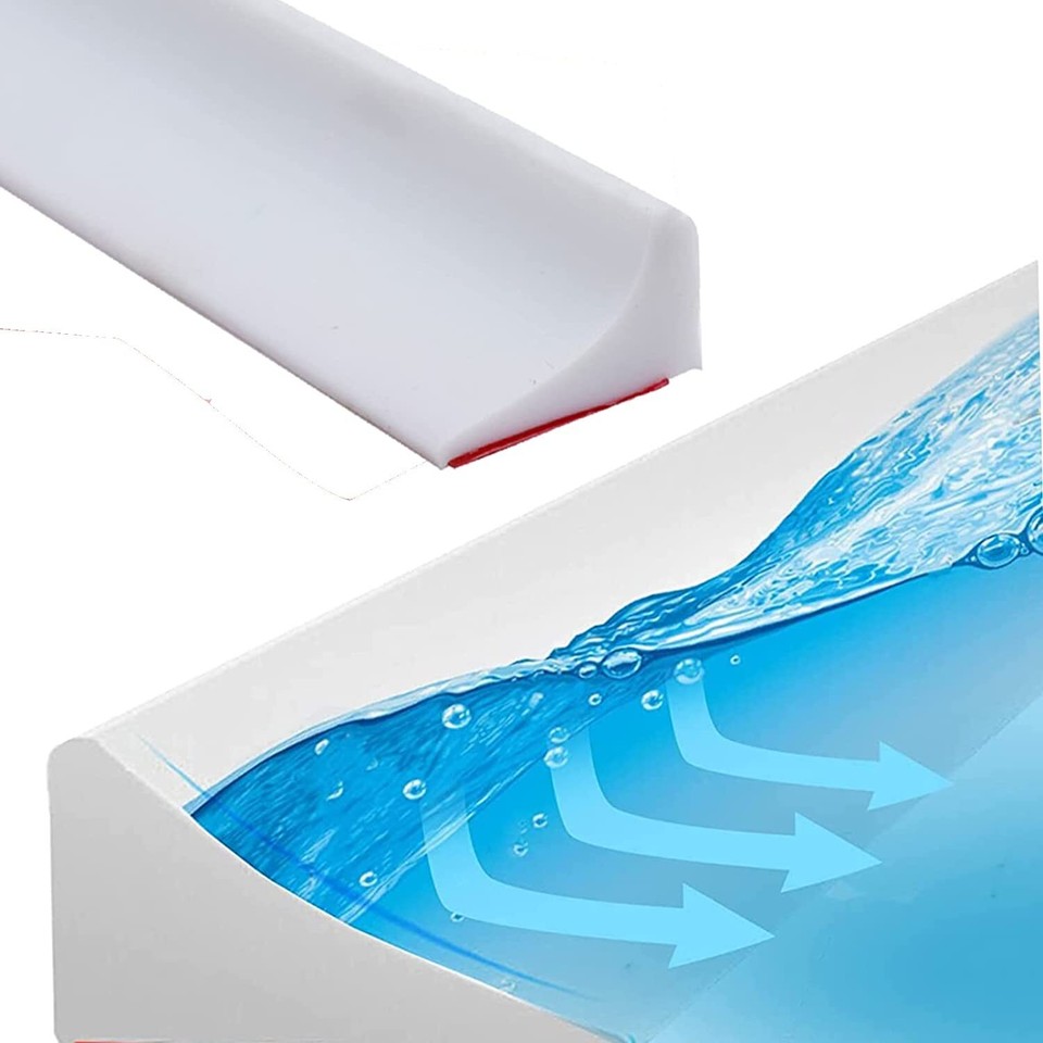 2M Silicone Shower Threshold Water Barrier Bathroom Bath Edging Seal ...