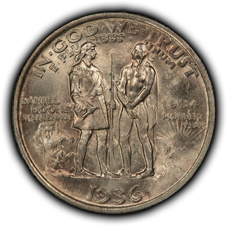 1936 50c Daniel Boone Commemorative Silver Half Dollar - BU - SKU-C1256 ...