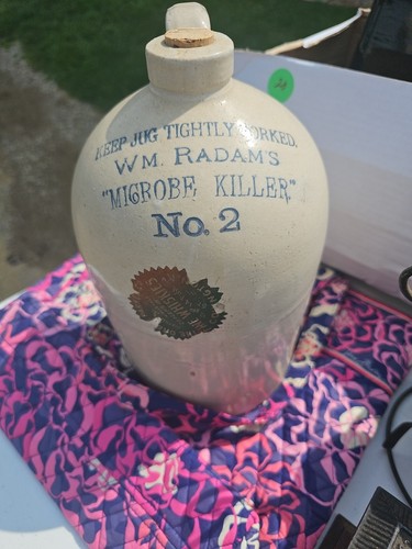 Antique Late 1800’s Stoneware Jug Wm. Radam's Microbe Killer No. 1 ...