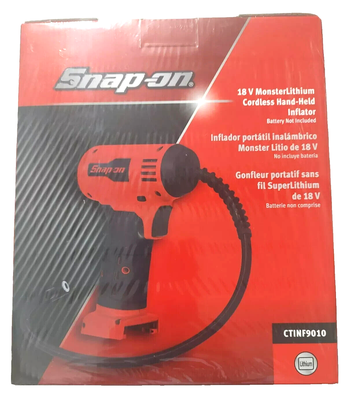 New Snap-on™ RED 18V Cordless Handheld Inflator CTINF9010DB Tool Only ...