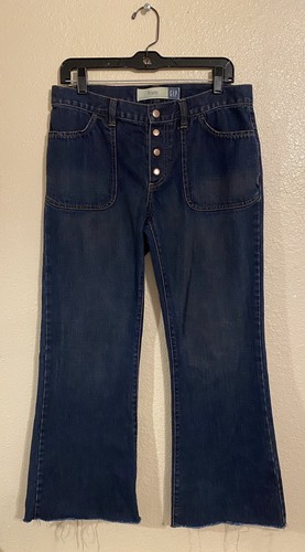 Gap Denim Vintage Flare Blue Jeans Womens Size 10 Snap Fly Mid Rise ...