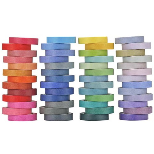 60 Rolls Solid Color Tape Masking Washi Stickers for Journaling Colored ...