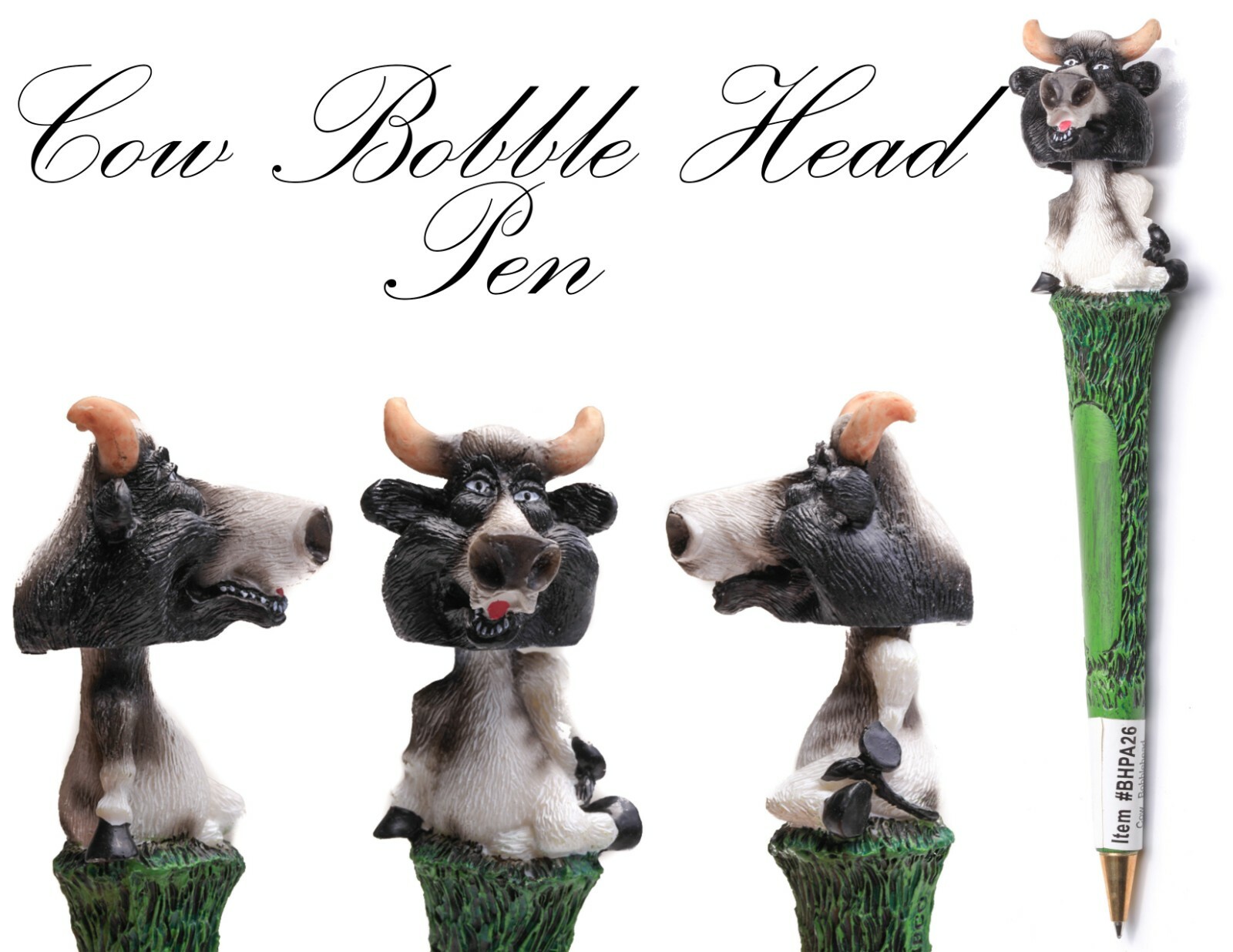 NEW COW BOBBLE HEAD BALL POINT PEN SOUVENIR MEMORABILIA COLLECTIBLES | eBay