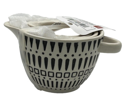 Modern Farmhouse Christmas measuring cups Set Geo print NEW | eBay