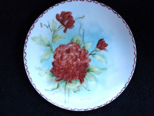 Hand Painted Signed (Edie Carter) Ceramic Floral Plate | eBay