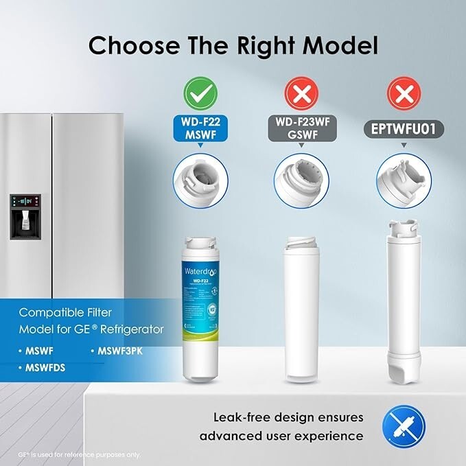 Waterdrop MSWF Refrigerator Water Filter, Replacement for GE® MSWF ...