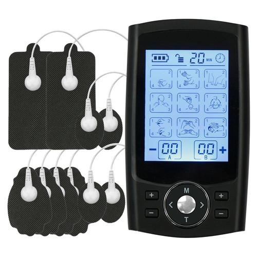 Portable TENS Unit Dual Channel Pain Relief Rechargeable with Pads and ...