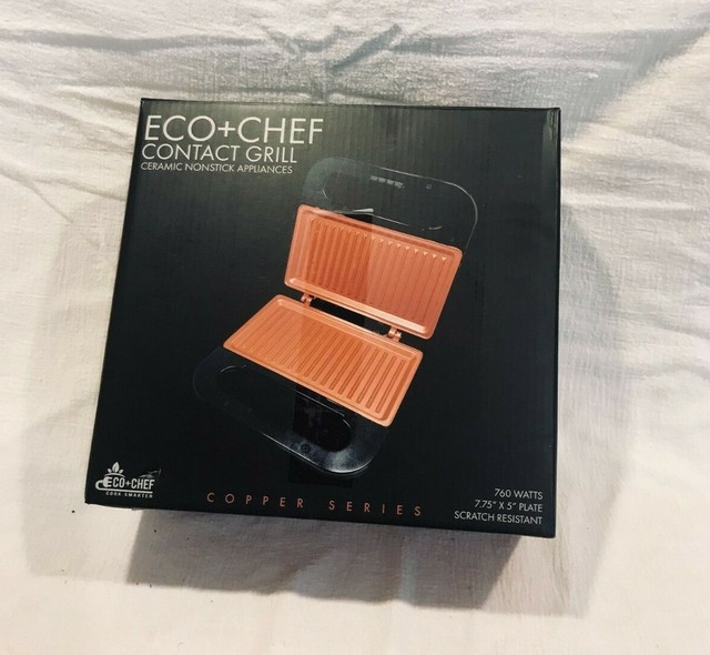 Eco Chef Contact Grill 760w Copper Series Ceramic Nonstick Appliances ...