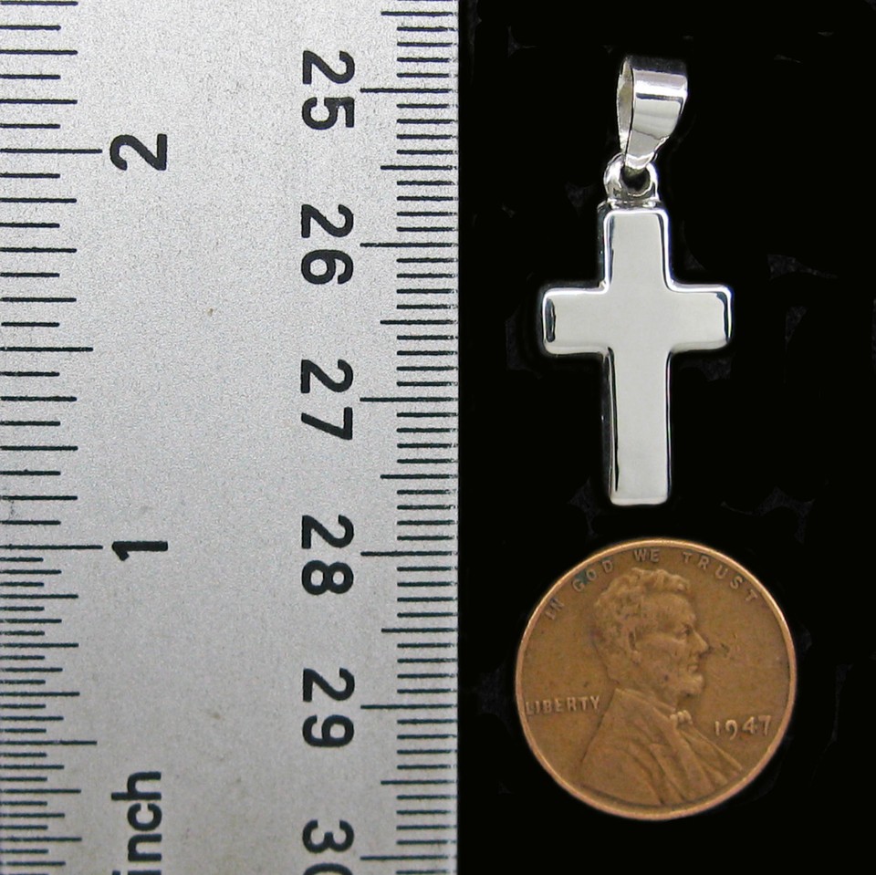 Small THICK Cross Pendant, ALL 925 Sterling Silver - NEW! | eBay