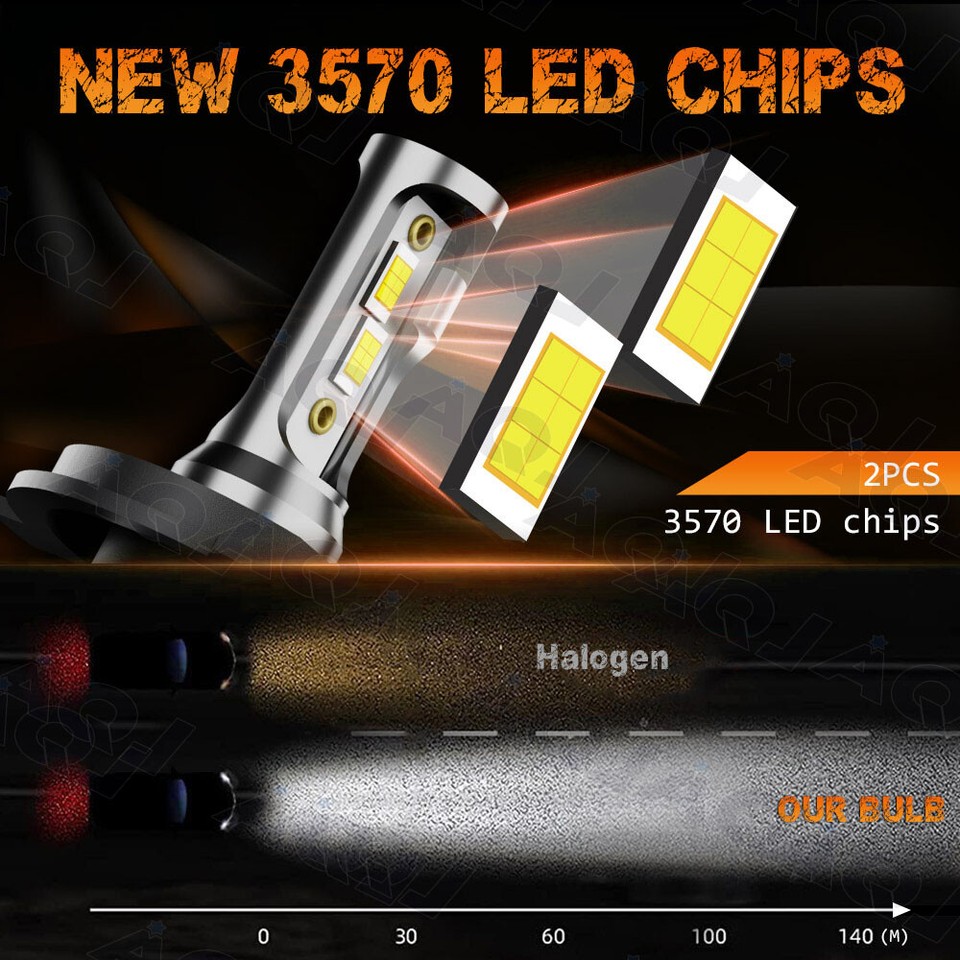 4PCS " LED Headlights Hi/Lo Beam H4 Fit Chevrolet K1500 1988 1989 1990 ...