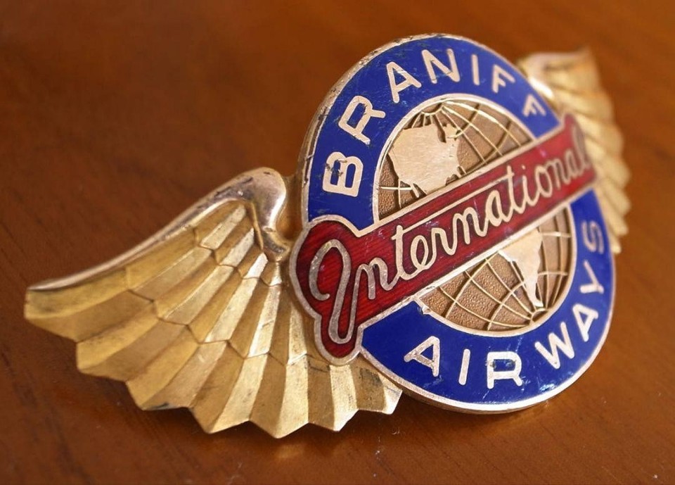 Braniff Airlines 1950s Pilot Cap Badge | eBay