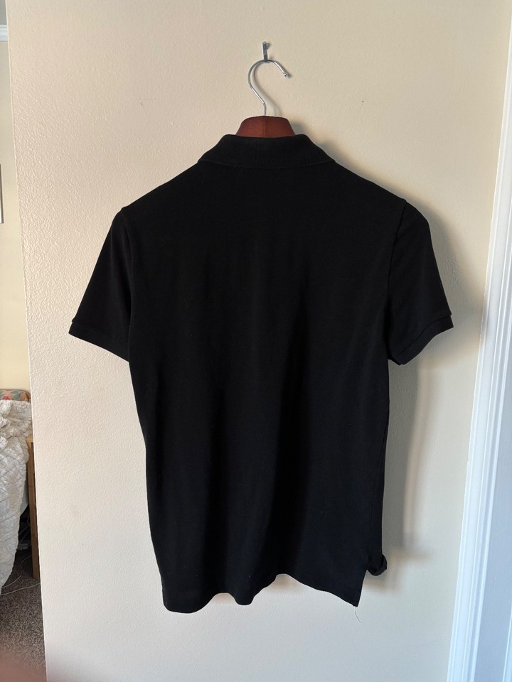 Mens Sz 4 Lacoste by J. Crew Black Pique Polo Blue Crocodile | eBay