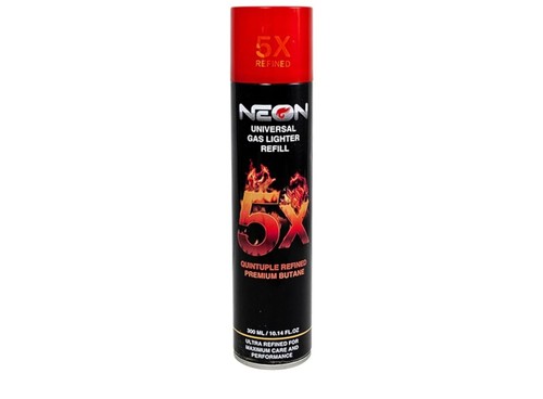Neon Lighter 5X Gas Refill Butane Fluid Fuel Refined 300ml 10.1 (Pack ...