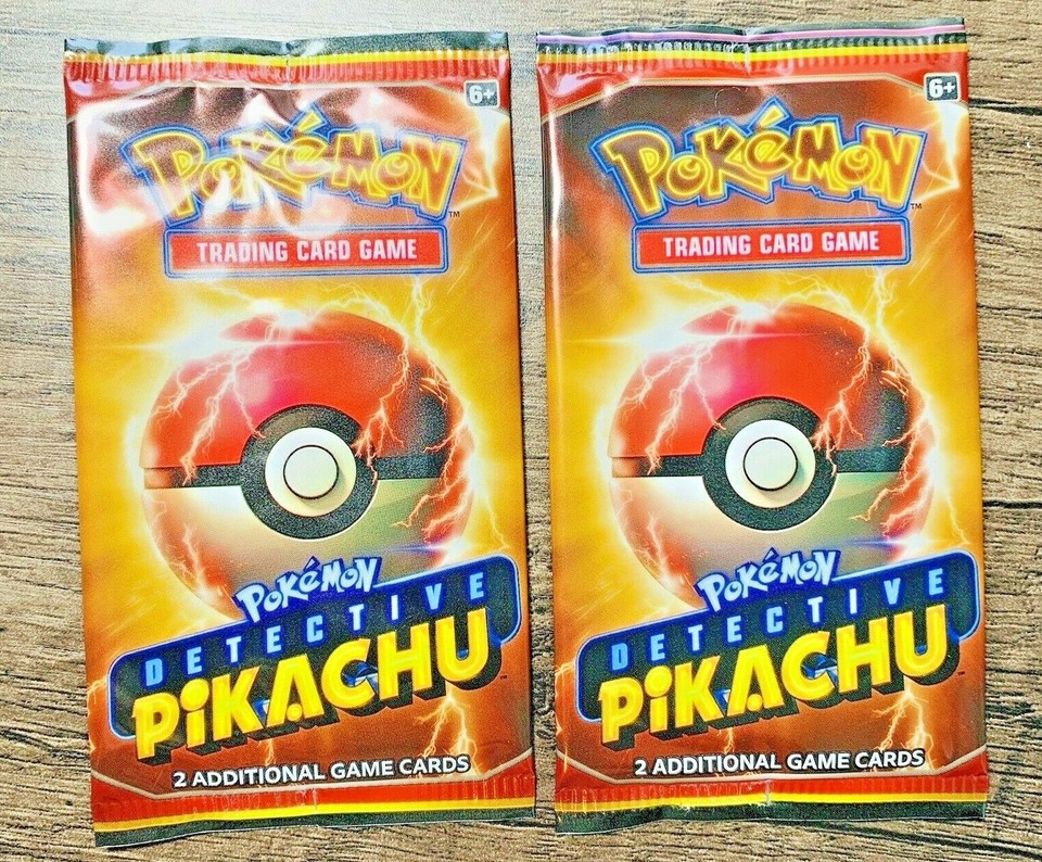Detective Pikachu Booster Pack Lot 2x Movie Promo Exclusive Pokemon ...