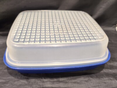 Vintage Tupperware Meat Marinade Container Large Blue 1295 Bottom ...