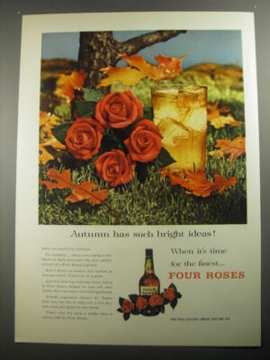 1956 Four Roses Bourbon Ad - Autumn has such bright ideas | eBay UK