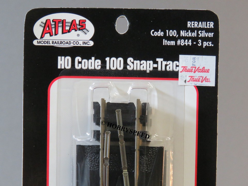 ATLAS 844 HO CAR RERAILER STRAIGHT NICKEL TRAIN TRACK SECTION rail ...