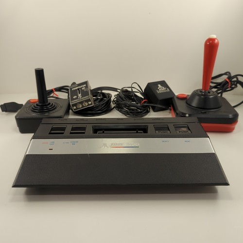 Atari 2600 Jr. Black Small Short Rainbow Console, 1 controller, Hookups ...