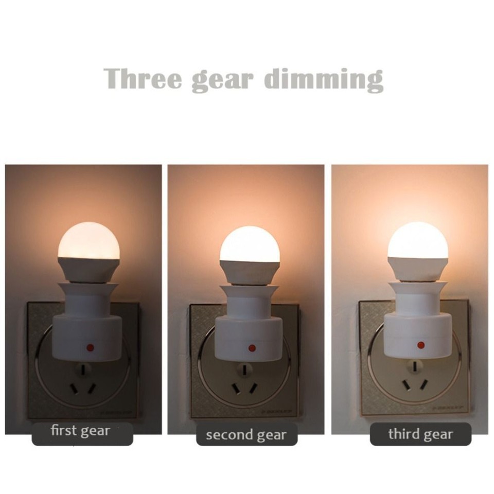 Light Wall Socket Lamp Holder Bedroom Bedside Lamp LED Remote Control ...