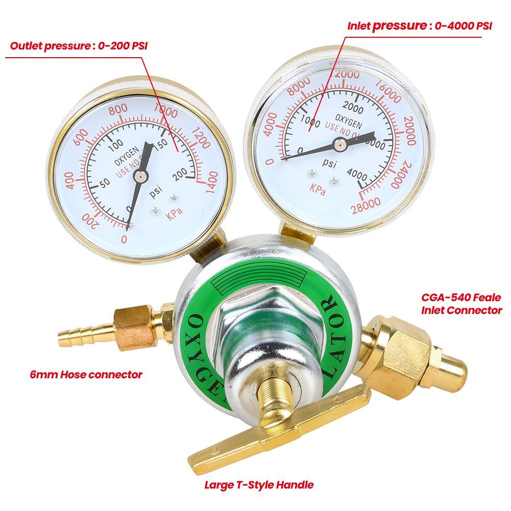 Oxygen Acetylene Gas Regulator Set Welding Cutting Torch Dual Gauge ...