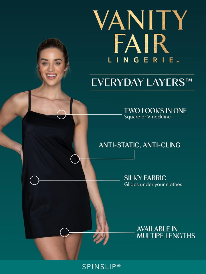 Vanity Fair Women's Anti-Static Nylon Full Slips for Under Dresses S-5XL Reve... | eBay