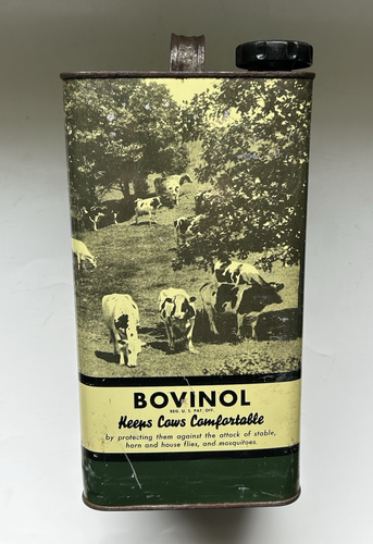 Vintage Bovinol Gallon Tin Can Cow Insect Repellent Killer Standard Oil ...