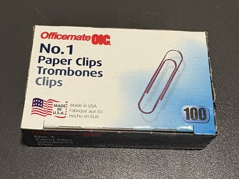 Paper Clips- Officemate Paper Clips 100 Count NIB 35255653633| eBay