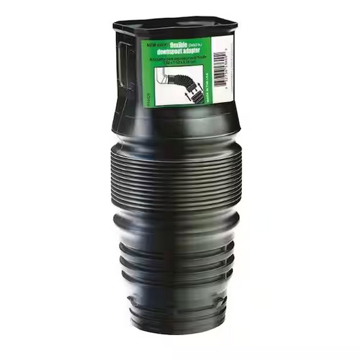 FLEX Drain 2 in. x 3 in. x 3 in. Black Copolymer Downspout Adapter | eBay